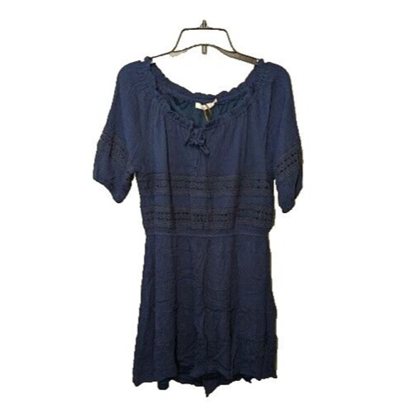 Solitaire | Dresses | Nwt Solitaire By Ravi Khosla Navy Blue Crochet ...